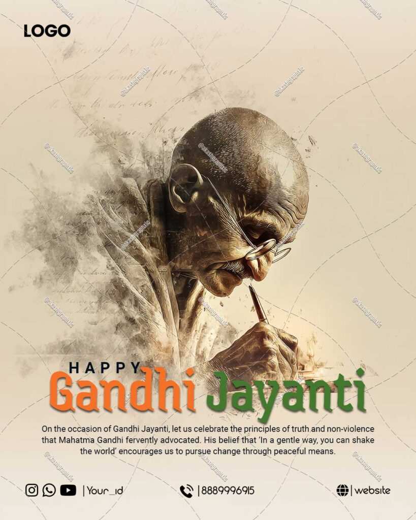 Gandhi Jayanti PSD Template | Editable PSD (1 Design) – Digi Design